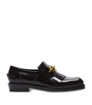 Balmain Glazed Leather Sync Loafers - Black