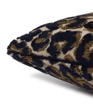 YVES DELORME Leopard Rectangular Cushion Cover - Black