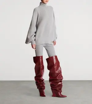 Balmain Wool High-neck Sweater - Grey