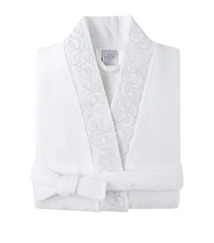 YVES DELORME Festons Bathrobe - White