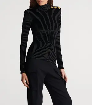 Balmain Animal Print Top