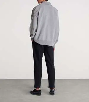 Balmain Cashmere-virgin Wool Polo Sweatshirt