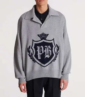 Balmain Cashmere-virgin Wool Polo Sweatshirt