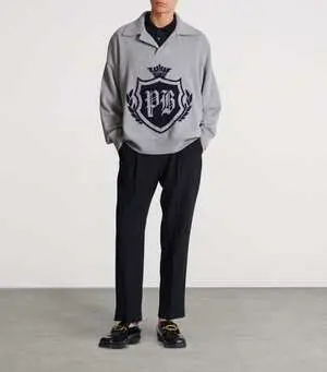 Balmain Cashmere-virgin Wool Polo Sweatshirt