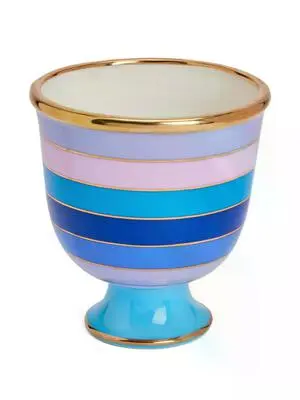 Jonathan Adler Scala Striped Pedestal Bowl - Blue