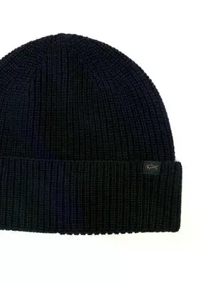 Paul & Shark Ribbed Beanie - Blue