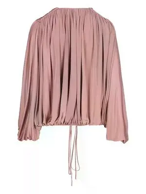 Saint Laurent Drawstring Gathered-shoulder Blouse