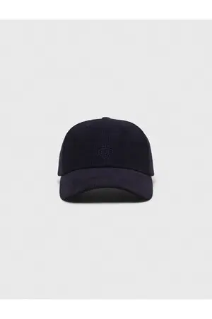 Maje Corduroy Cap - Navy