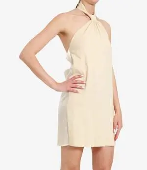 Erika Cavallini Tie Neck Linen-blend Dress