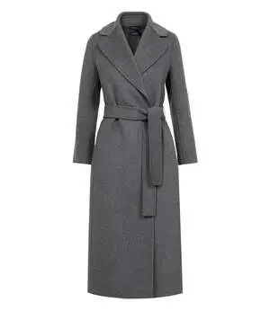 Max Mara Robe Silhouette Wool Coat - Fumo