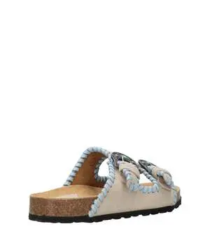 TAJI Suede Sandals - Panna+celeste