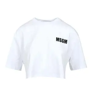 MSGM Cotton Cropped T-shirt