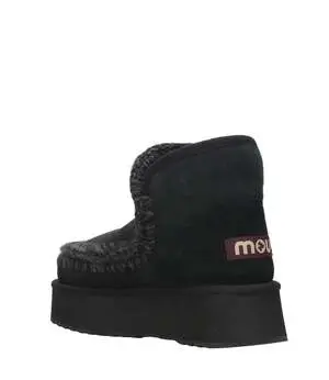 Mou Suede Boots With Crocheted Wool Details
