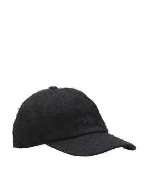 MSGM Cotton Bouclé Baseball Cap - Black