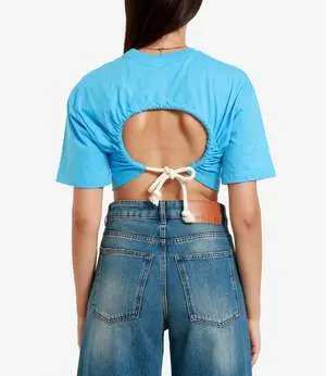MSGM Cotton Cropped T-shirt