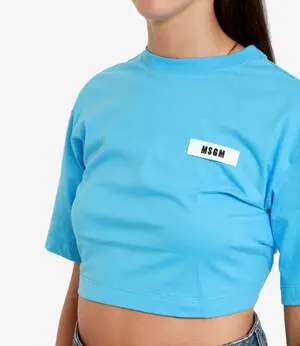 MSGM Cotton Cropped T-shirt