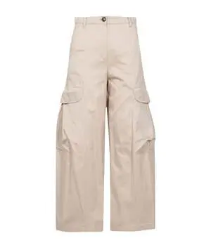 Max Mara Stretch Cotton Wide-leg Trousers