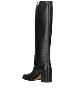VIA ROMA 15 Leather Boots With Gold Metal Detail