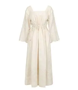 Max Mara Linen Dress With Sangallo Lace