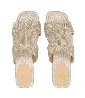CastaÑer Metallic Woven Flat Slides