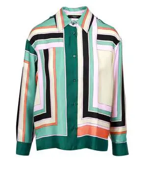 Max Mara Geometric Print Silk Twill Shirt