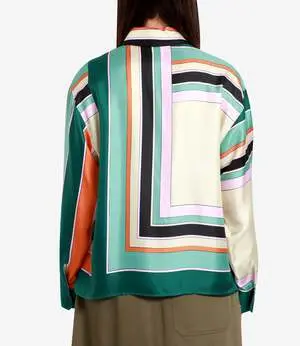 Max Mara Geometric Print Silk Twill Shirt