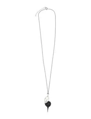 Ottolinger Dipped Pearl Pendant Necklace - Silver Black