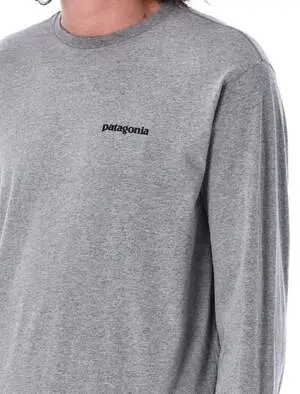 Patagonia Cotton-blend Long-sleeved P-6 Logo Responsibili-tee - Grey