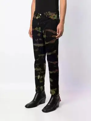STAIN SHADE Abstract-print Straight-leg Jeans