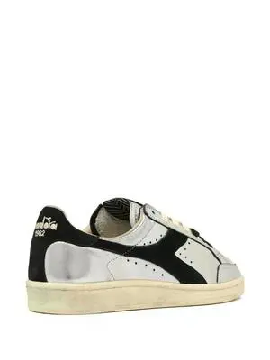 DIADORA Metallic Leather Panel Sneakers - Silver