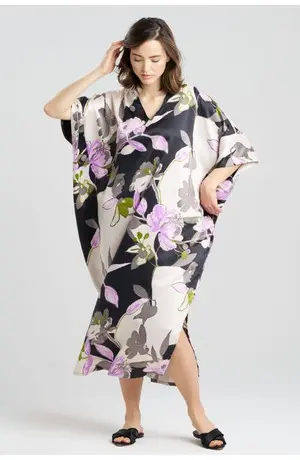 Natori Tsubaki Wedge Caftan - Black/multi