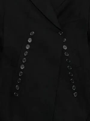 Rokh Button-detailed Coat With Ruffle Hem - Black