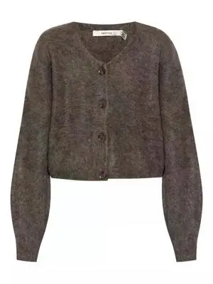 GESTUZ Button-front Fluffy Cardigan