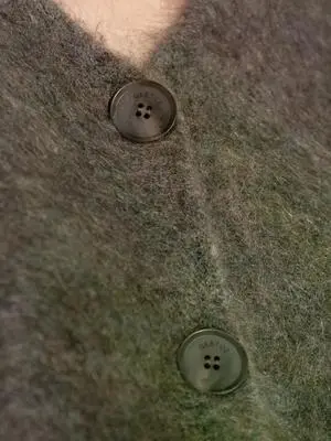 GESTUZ Button-front Fluffy Cardigan