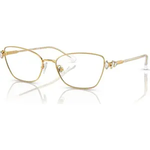 SWAROVSKI 55mm Rectangle Optical Glasses Gold