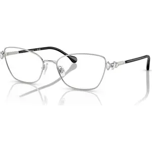 SWAROVSKI 55mm Rectangle Optical Glasses Silver/black