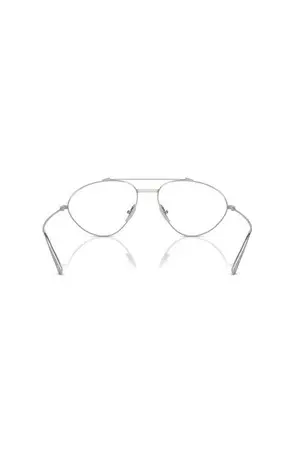 FERRARI 58mm Irregular Full Rim Eyeglasses - Silver