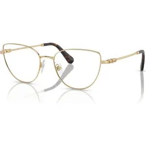 SWAROVSKI 53mm Cat Eye Optical Glasses - Gold/black