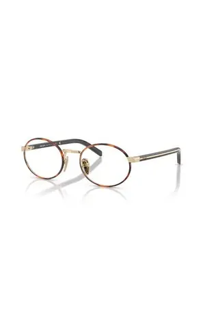 Prada 52mm Oval Optical Glasses Tortoise