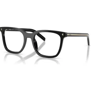 Prada 53mm Rectangle Full Rim Eyeglasses - Black