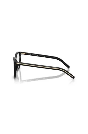 Prada 53mm Rectangle Full Rim Eyeglasses - Black