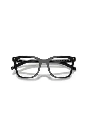 Prada 53mm Rectangle Full Rim Eyeglasses - Black