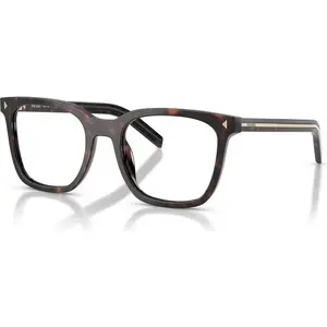 Prada 53mm Rectangle Full Rim Eyeglasses Tortoise