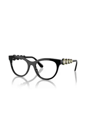 SWAROVSKI 52mm Round Eyeglasses - Black