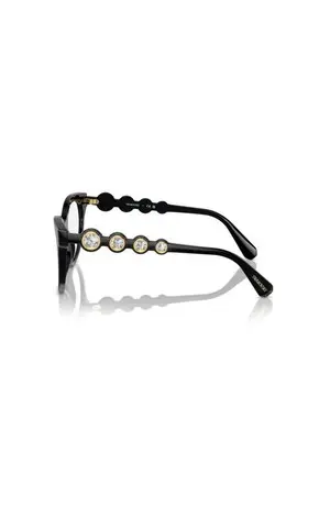 SWAROVSKI Acetate Round Eyeglasses With Embellished Detailing - Black
