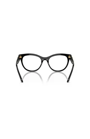 SWAROVSKI Acetate Round Eyeglasses With Embellished Detailing - Black