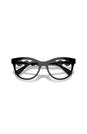 SWAROVSKI Acetate Round Eyeglasses With Embellished Detailing - Black