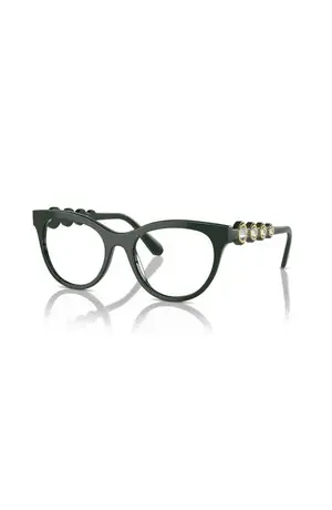 SWAROVSKI 52mm Round Eyeglasses - Green