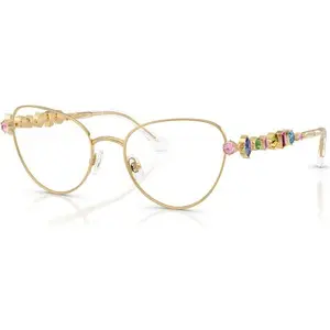 SWAROVSKI 51mm Cat Eye Optical Glasses - Gold