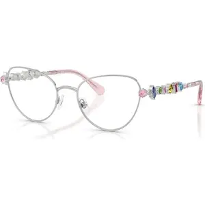 SWAROVSKI 51mm Cat Eye Optical Glasses Silver